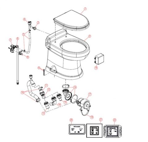 SeaLand-Dometic Toilet - MasterFlush 8700 Series - RentForFun RV
