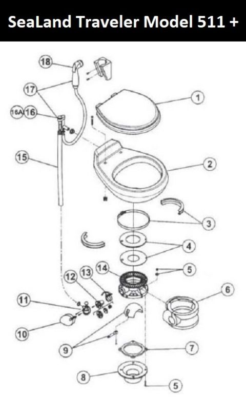 SeaLand-Dometic Toilet - Traveler 511+ - RentForFun RV